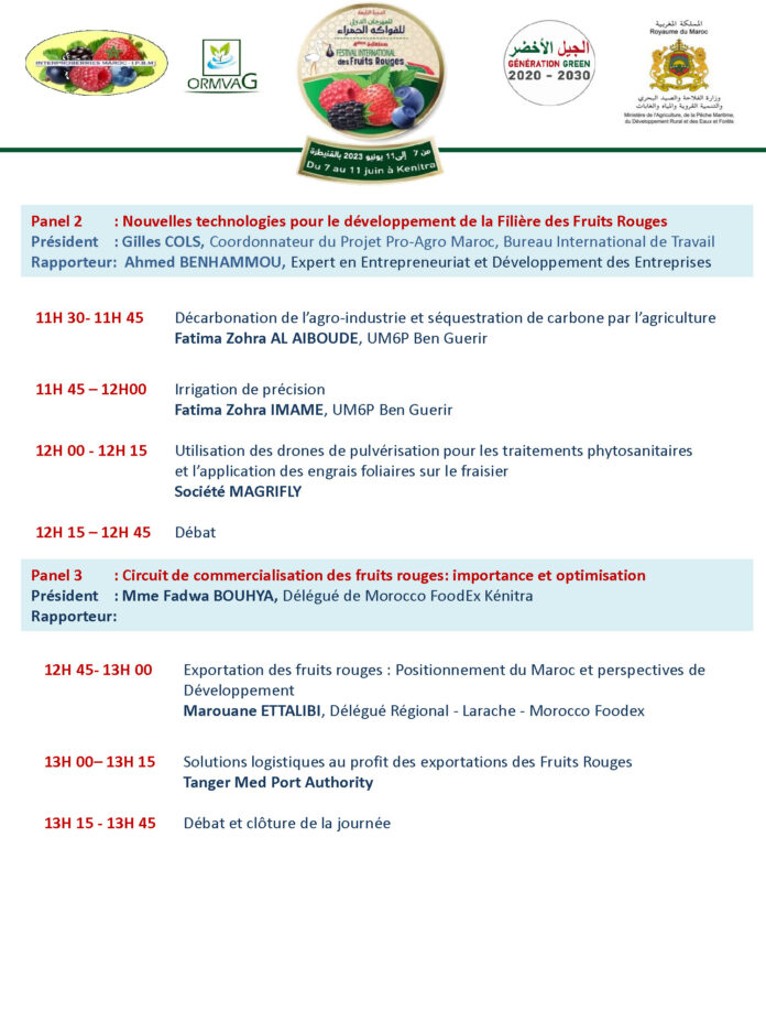 7 au 11 Juin 2023 à Kénitra (Maroc): Festival International des fruits ...